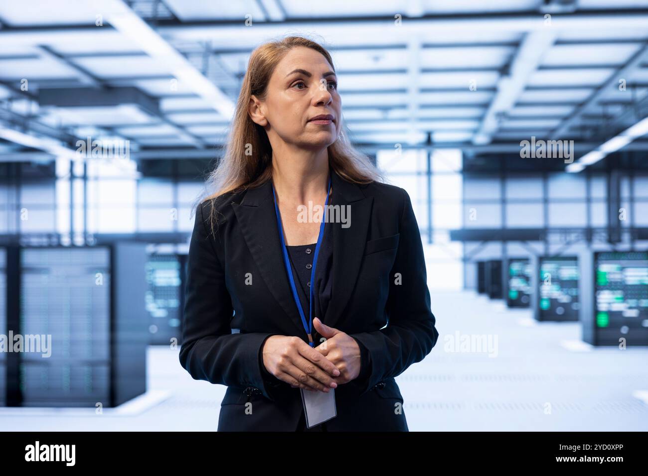 Specialist walking in server room hi-res stock photography and images - Alamy