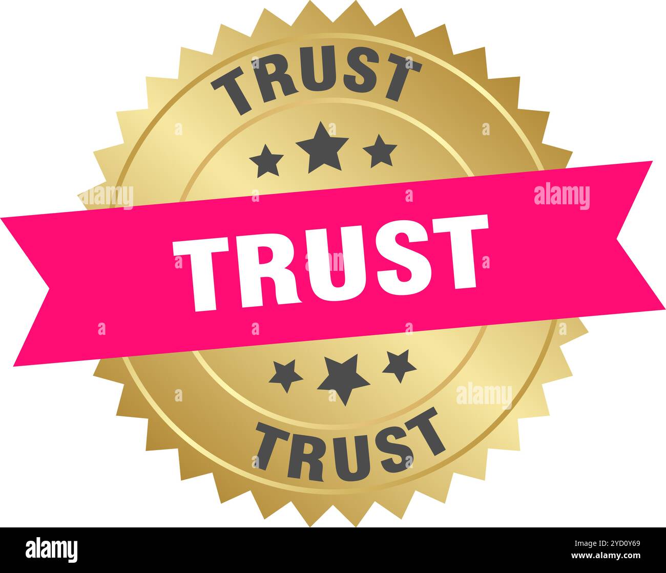 trust round pink and gold label isolated on transparent background ...
