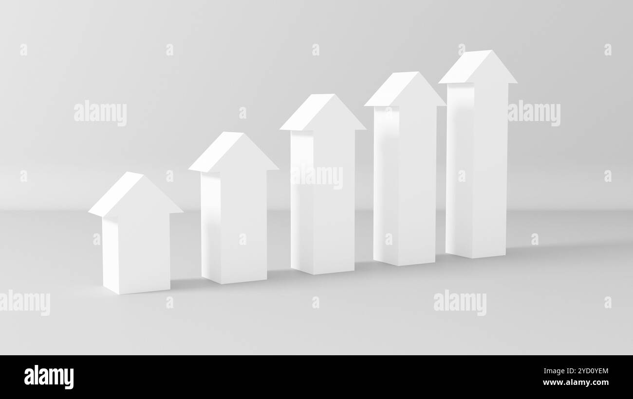 3d graph arrows going up. 3d illustration Stock Photo - Alamy