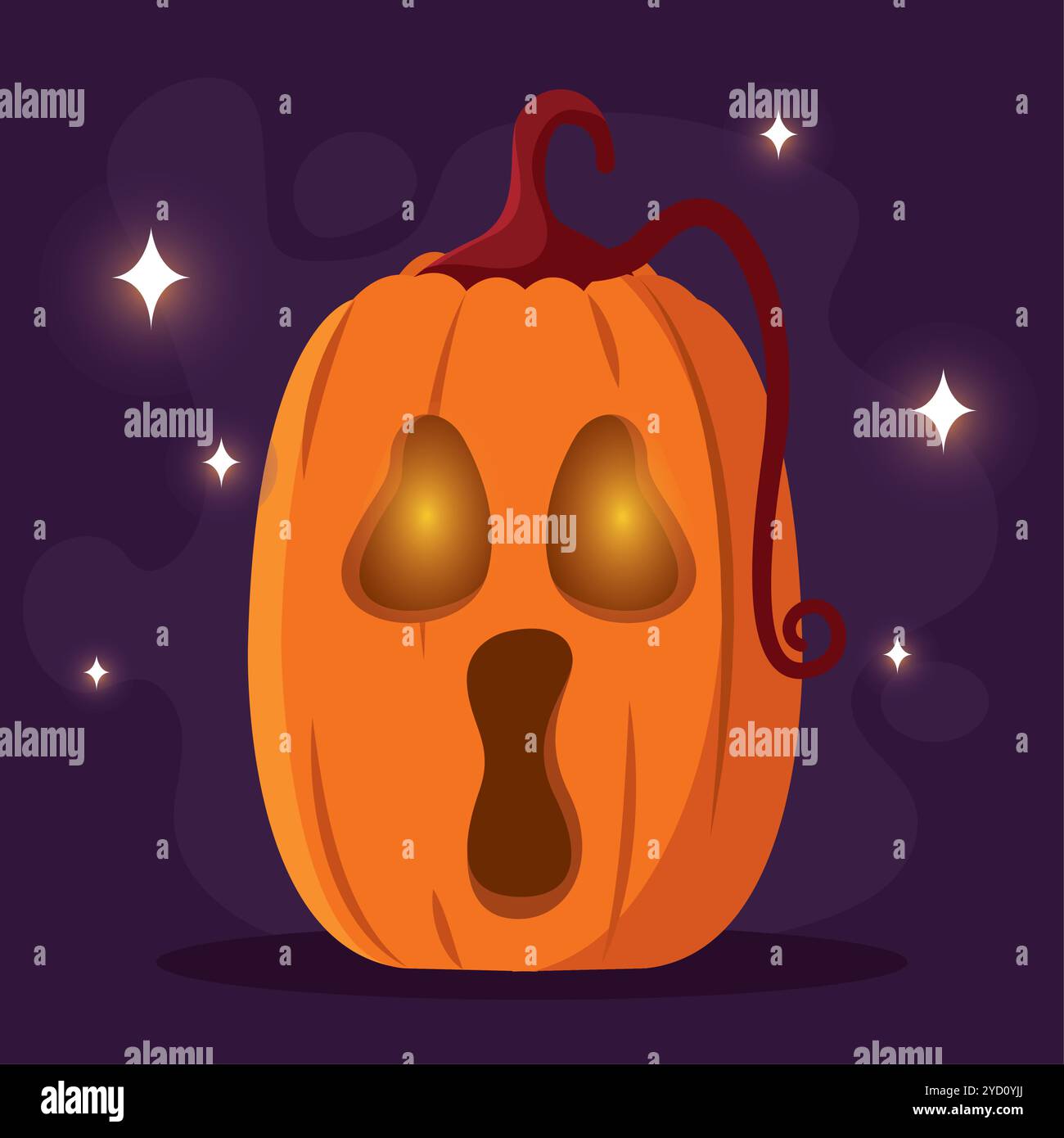 Tall jack-o-lantern pumpkin with surprised face, Vector Stock Vector ...