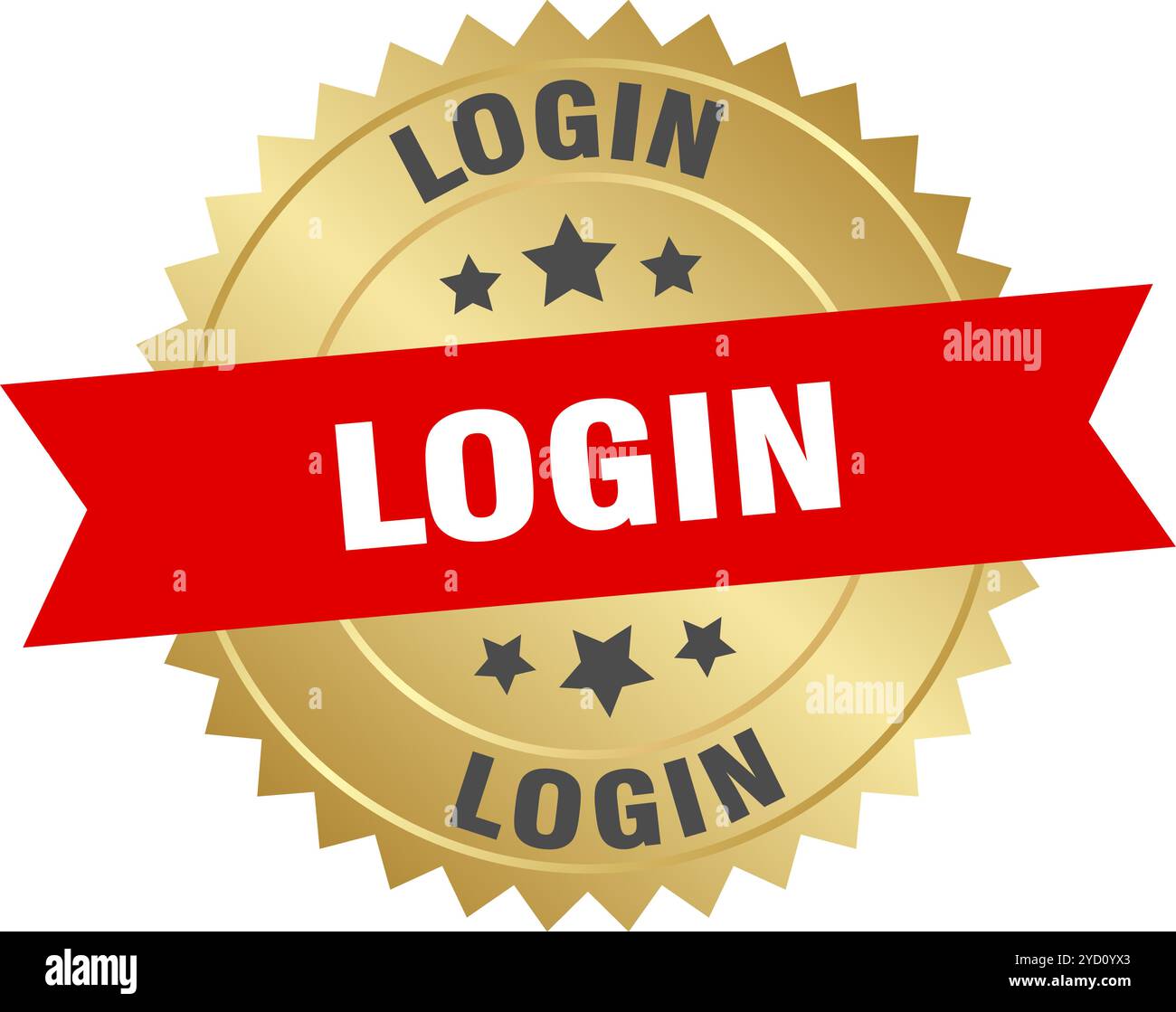 login round red and gold label isolated on transparent background ...