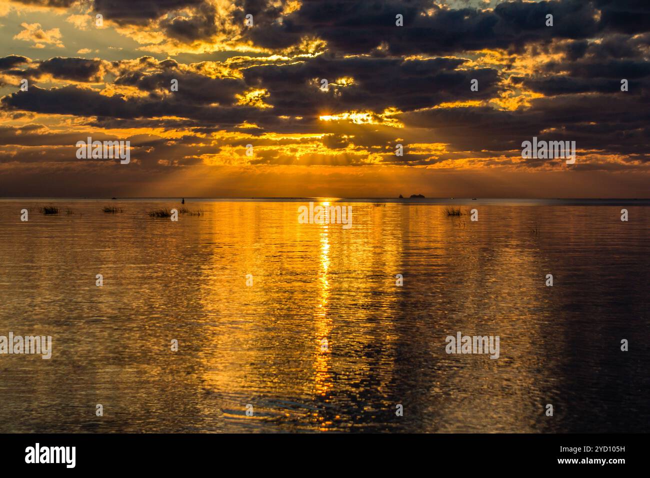 Unusual sunset on the sea. Sea sunset background. Evening sunset Sea ...