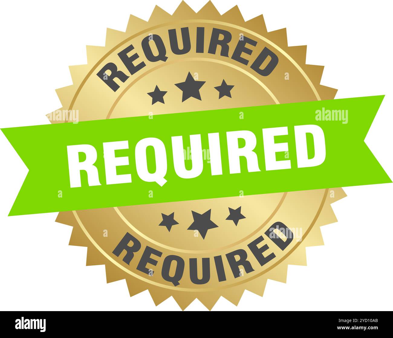 required round green and gold label isolated on transparent background ...