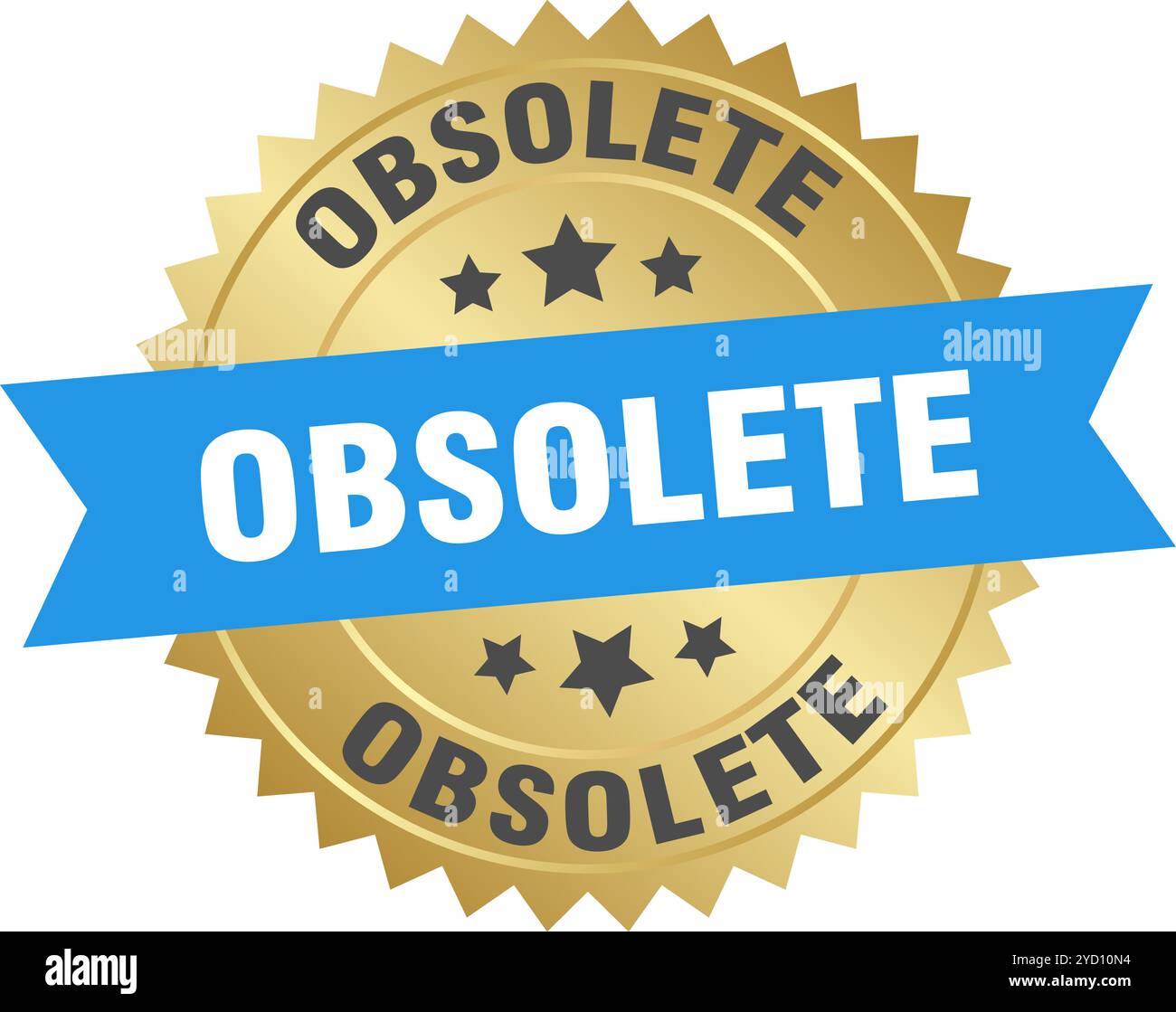obsolete round blue and gold label isolated on transparent background ...