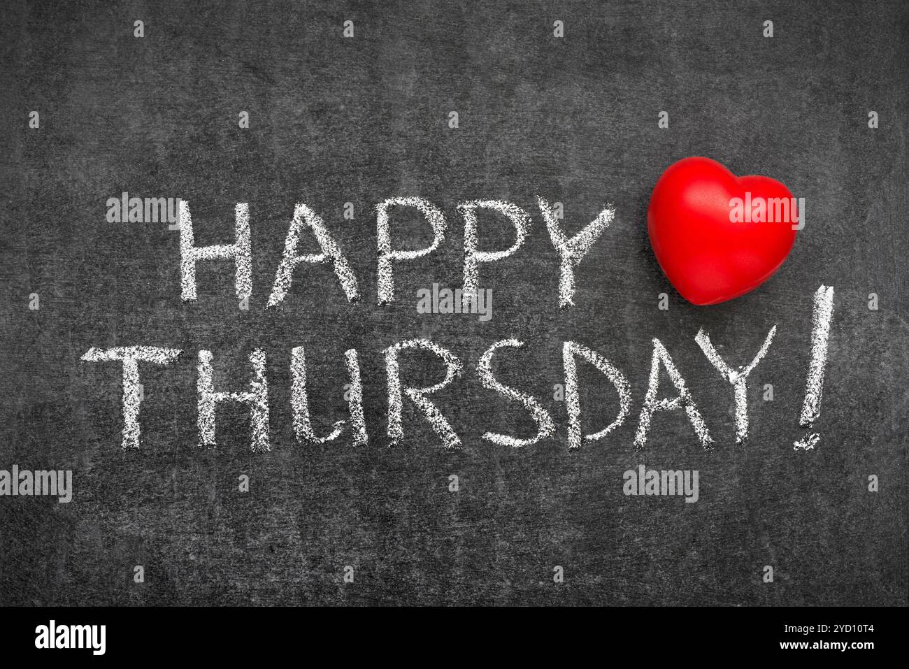 happy Thursday phrase handwritten on blackboard with heart symbol ...