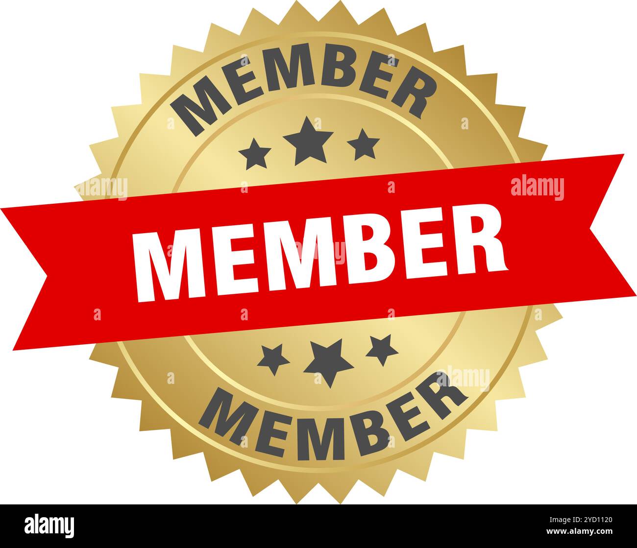 member round red and gold label isolated on transparent background ...