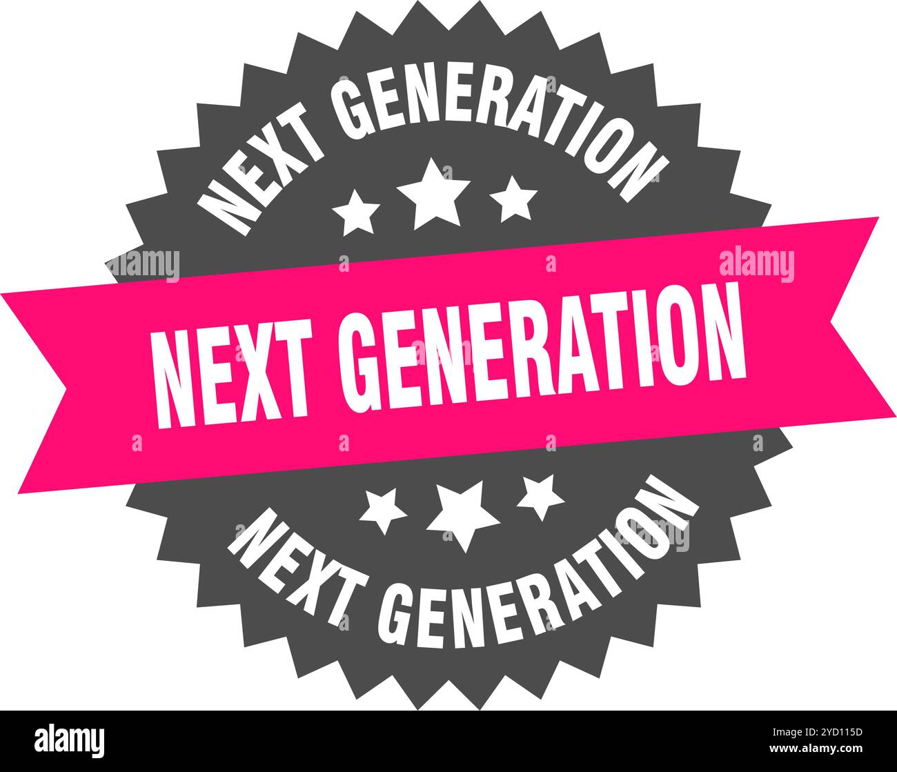 next generation round pink label isolated on transparent background ...