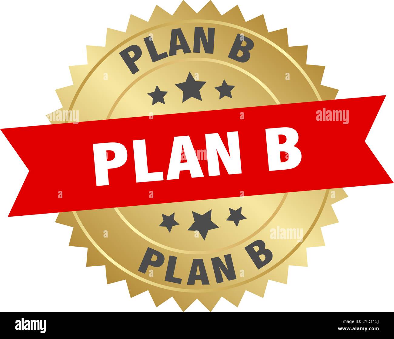 plan b round red and gold label isolated on transparent background ...