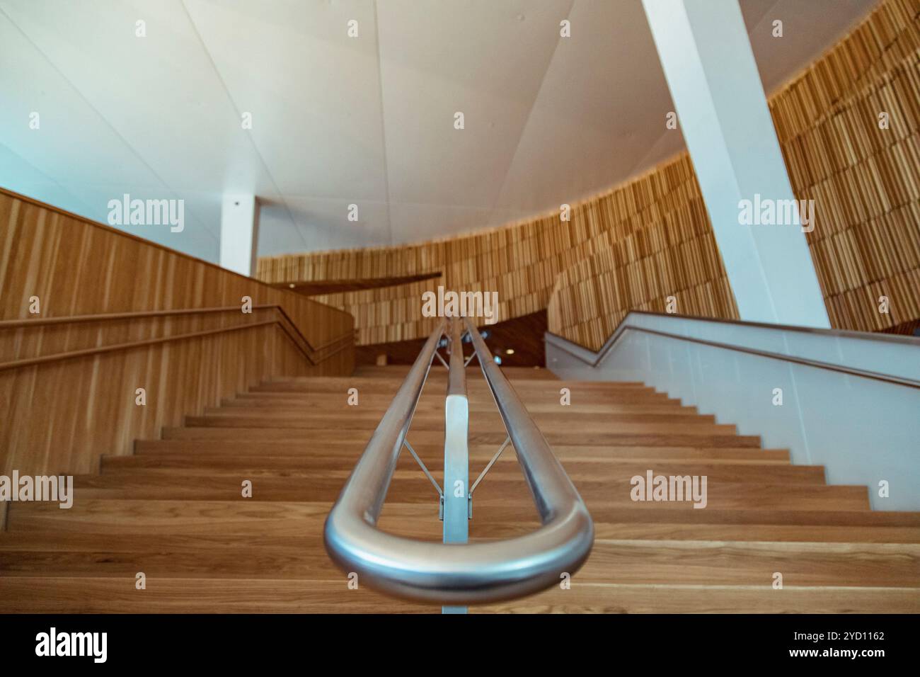 The interior of Oslo's opera house showcases a harmonious blend of wood ...