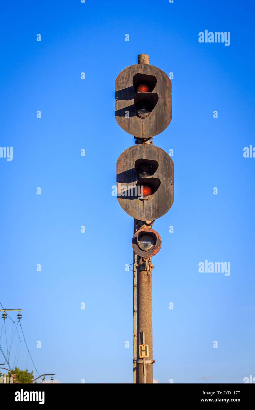 Traffic lights on the Russian railway. safety on railway Stock Photo ...