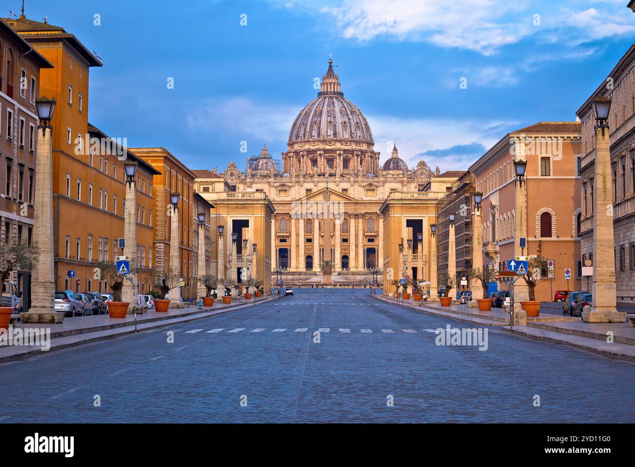 The Papal Basilica of Saint Peter in Vatican street view Stock Photo ...