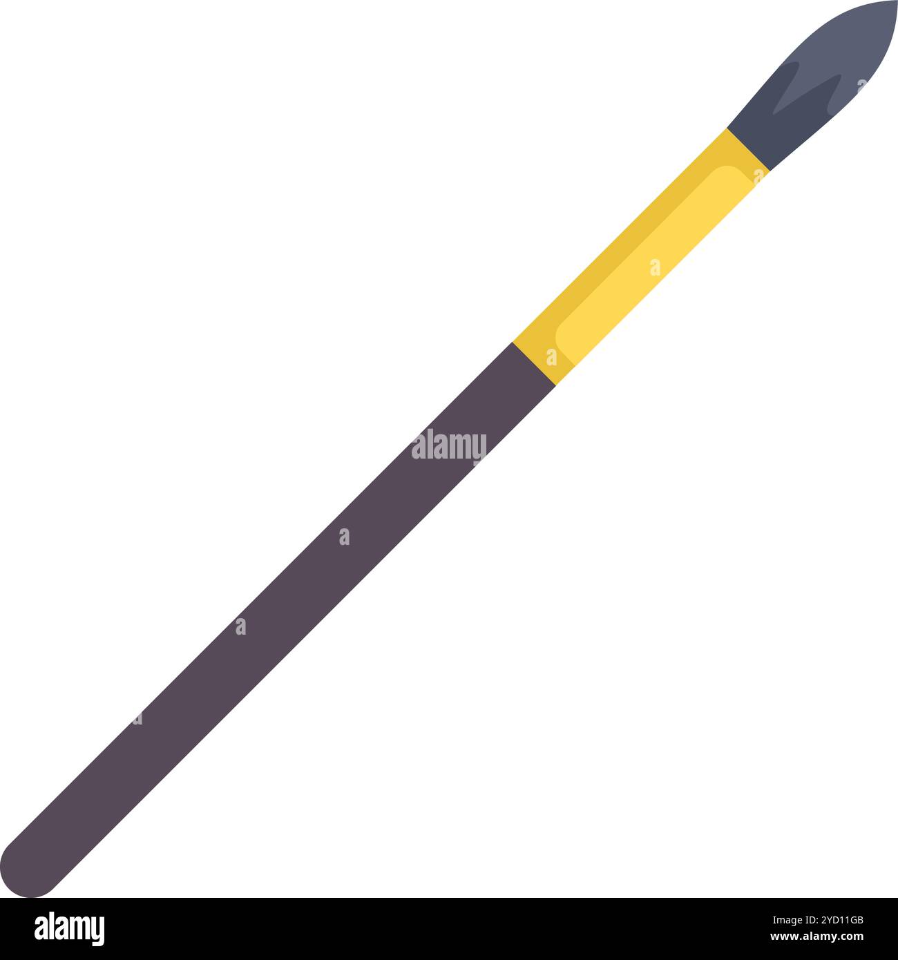 Minimalistic vector art of a thin artist paint brush pointing up and ...