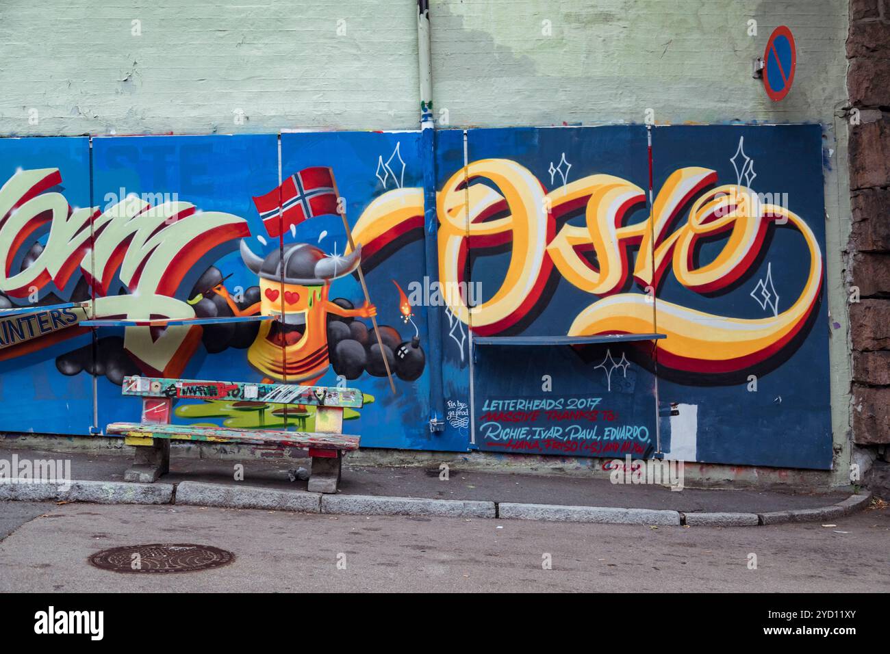 This lively mural in Oslo features striking graffiti artwork with ...