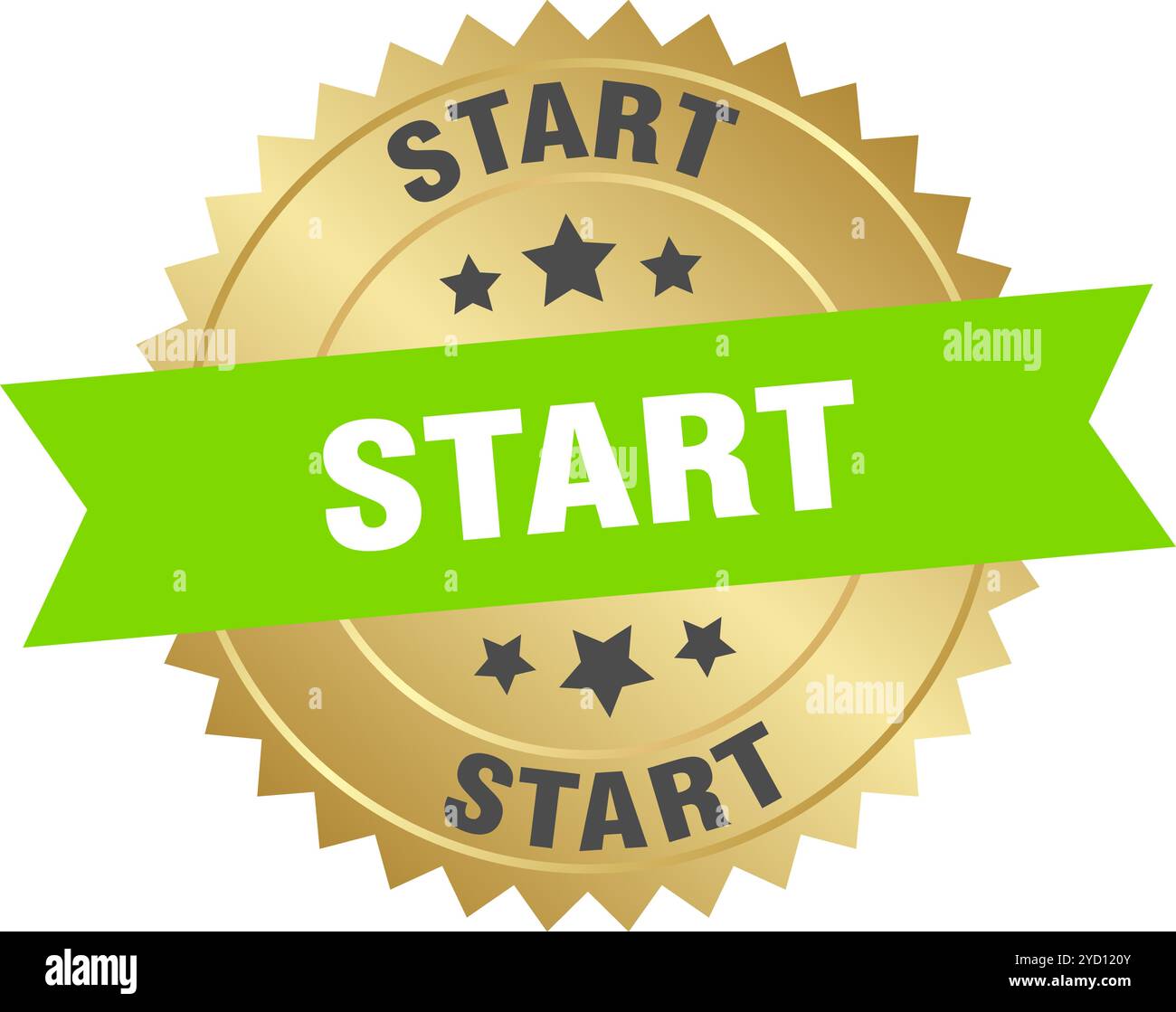 start round green and gold label isolated on transparent background ...