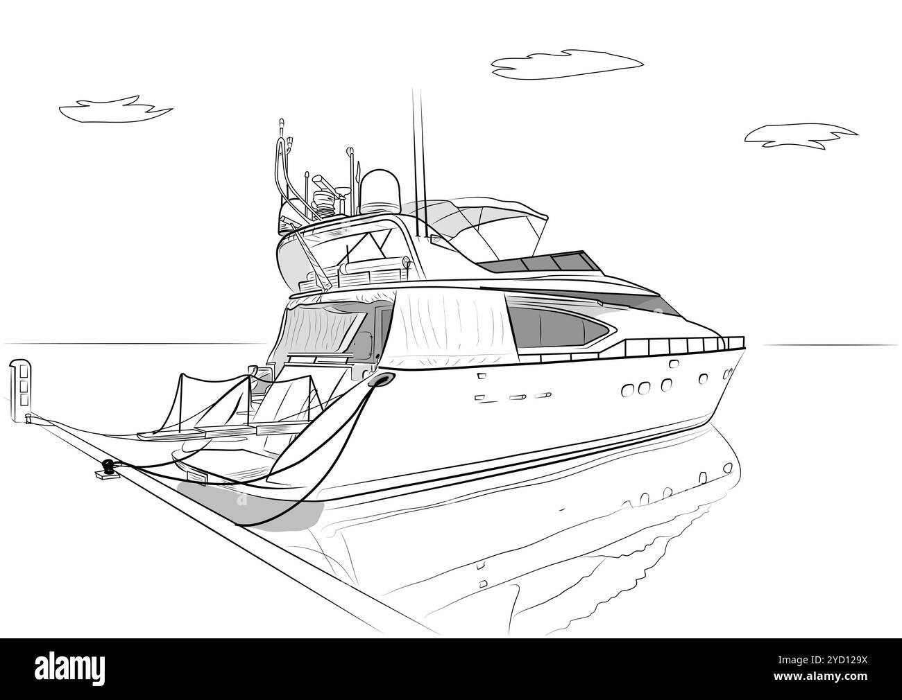 Motor boat drawing hi-res stock photography and images - Alamy