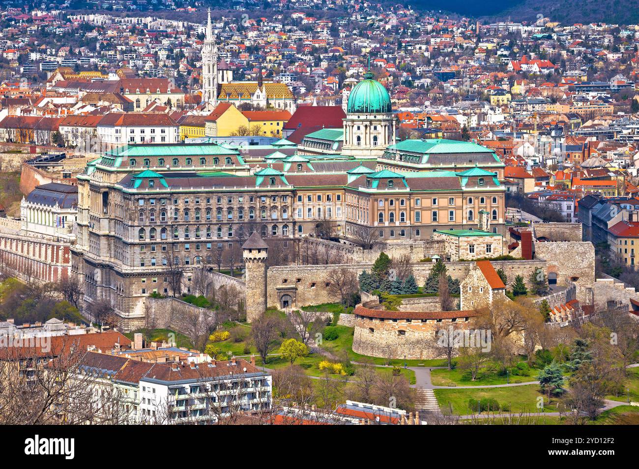 Budapest historic landmarks of Buda Castle view Stock Photo - Alamy