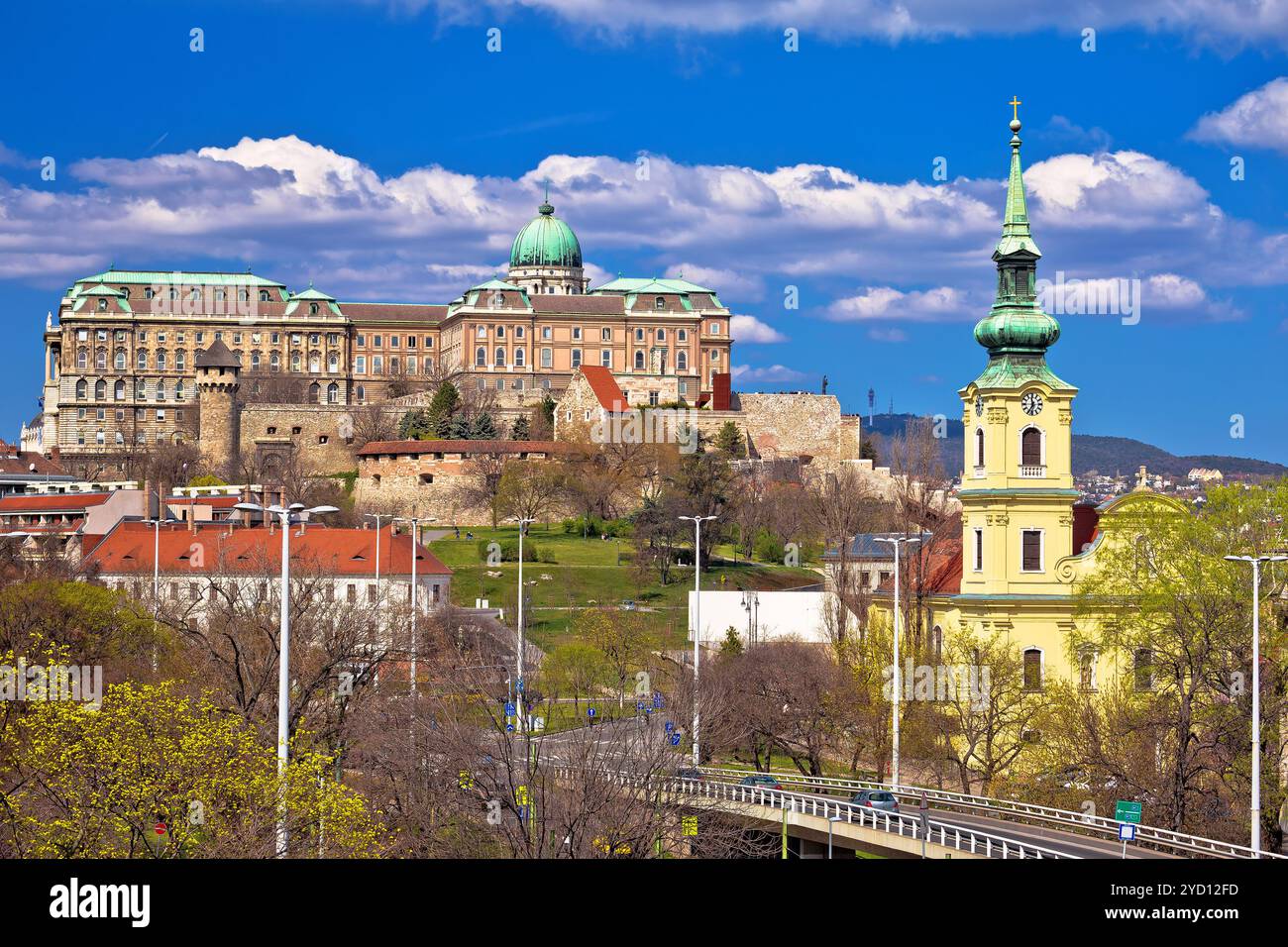 Budapest historic landmarks and Buda Castle view Stock Photo - Alamy