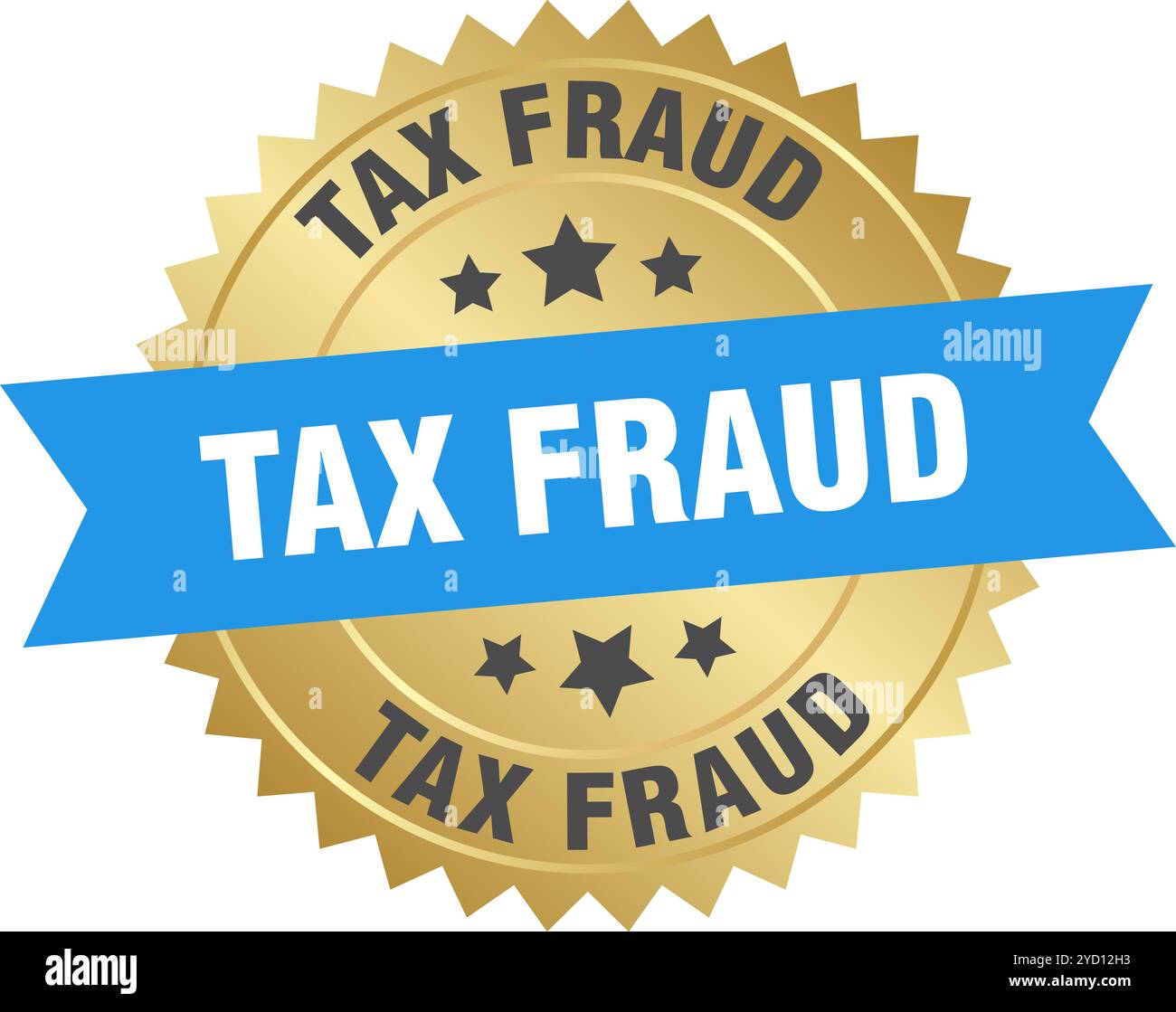 tax fraud round blue and gold label isolated on transparent background ...