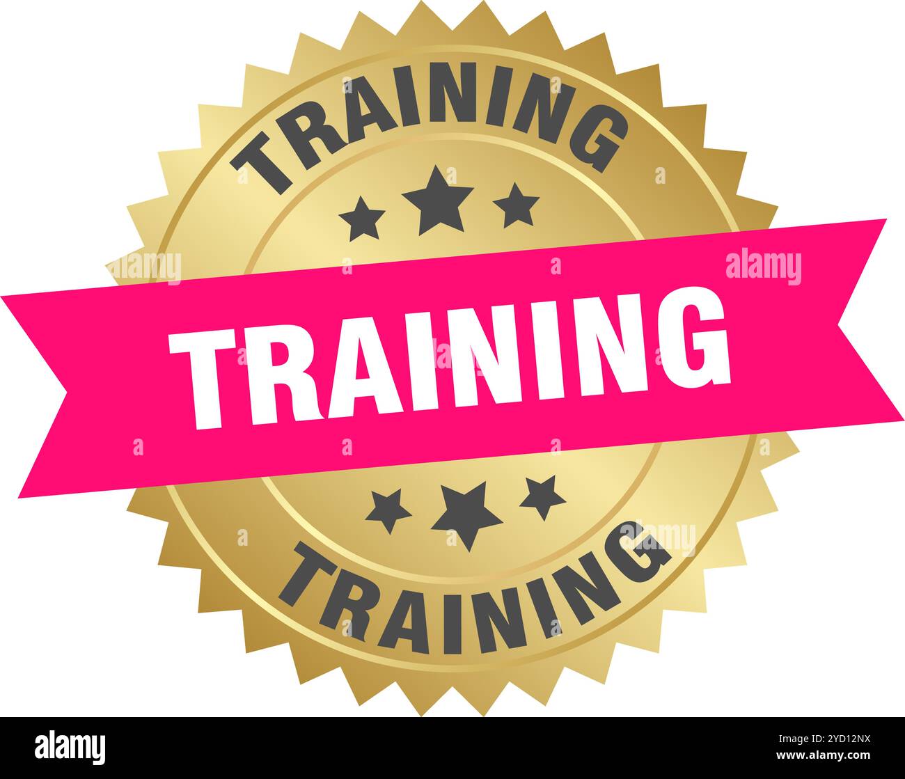 training round pink and gold label isolated on transparent background ...