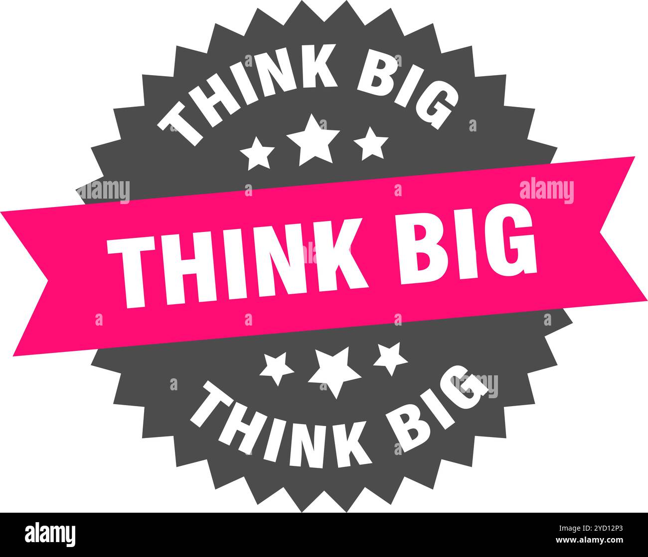 think big round pink label isolated on transparent background. think ...