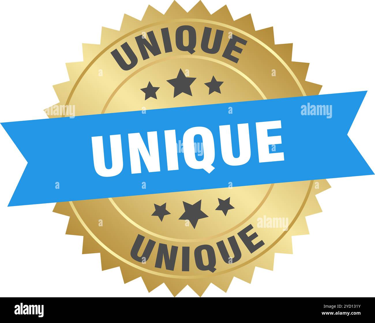 unique round blue and gold label isolated on transparent background ...