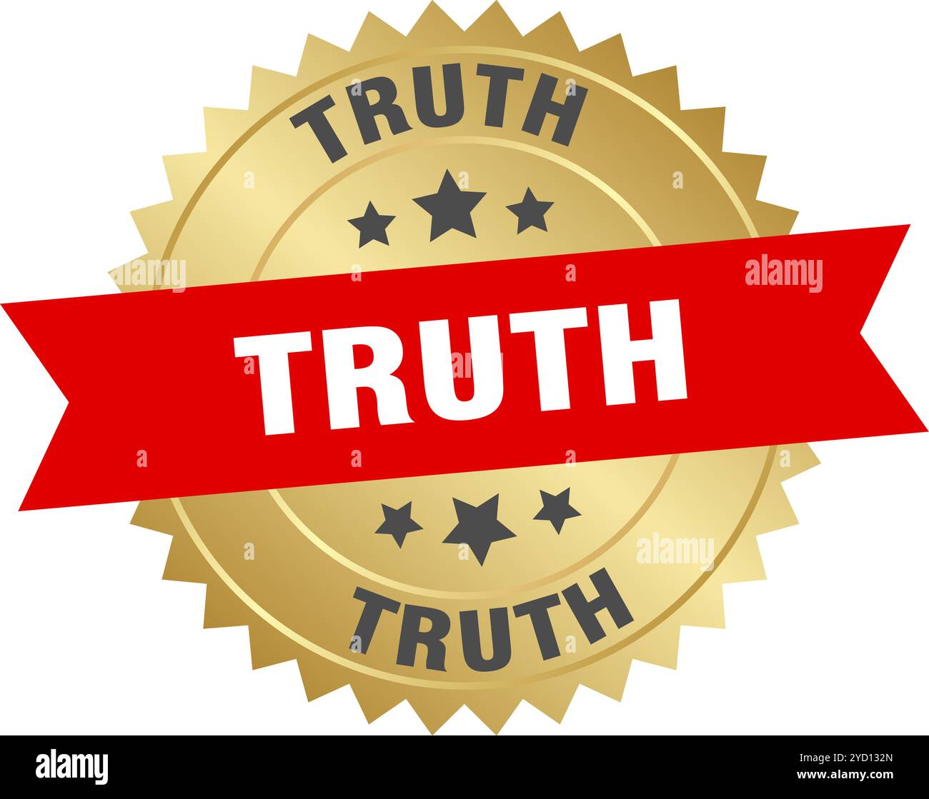 truth round red and gold label isolated on transparent background ...