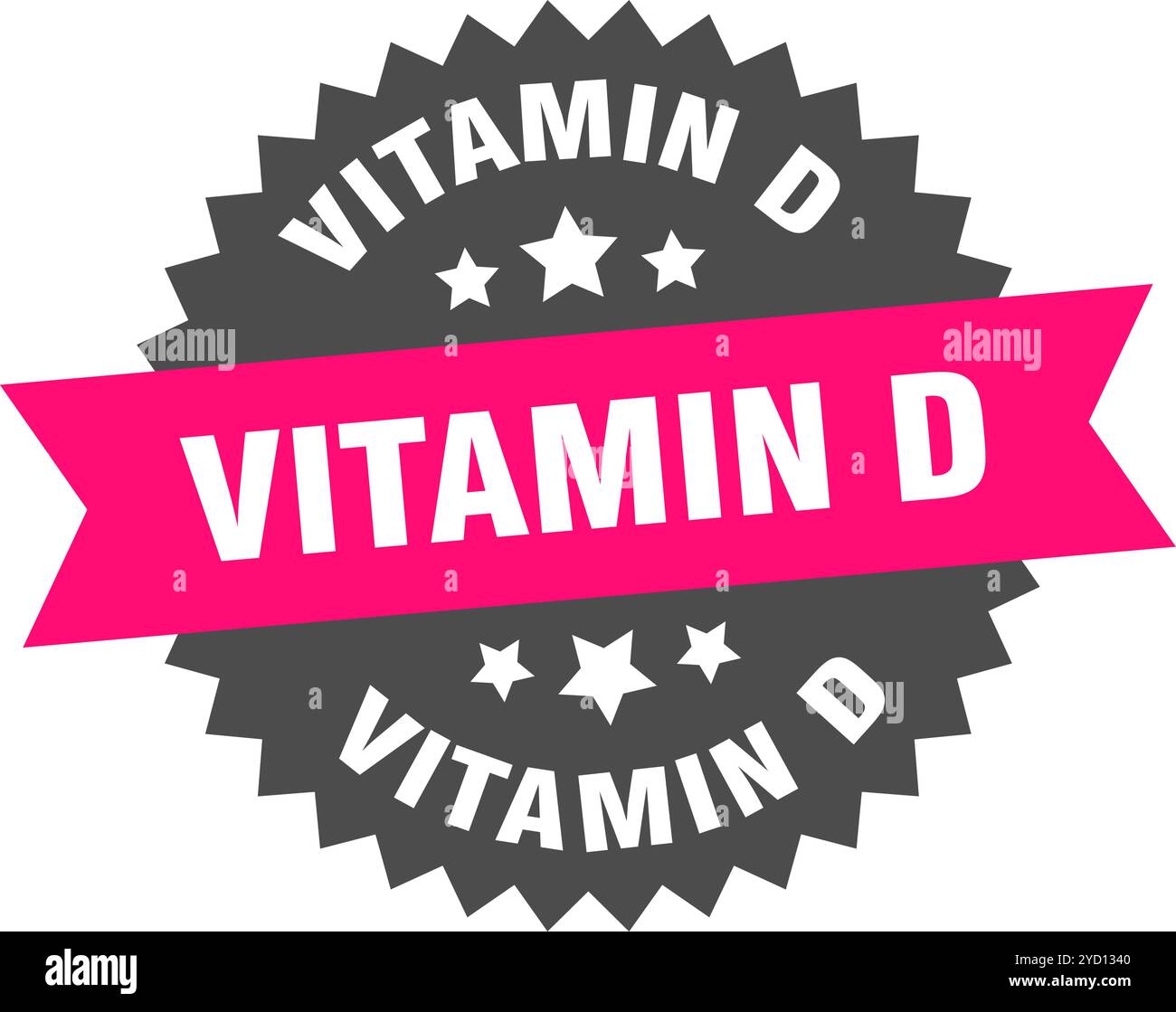 vitamin d round pink label isolated on transparent background. vitamin ...