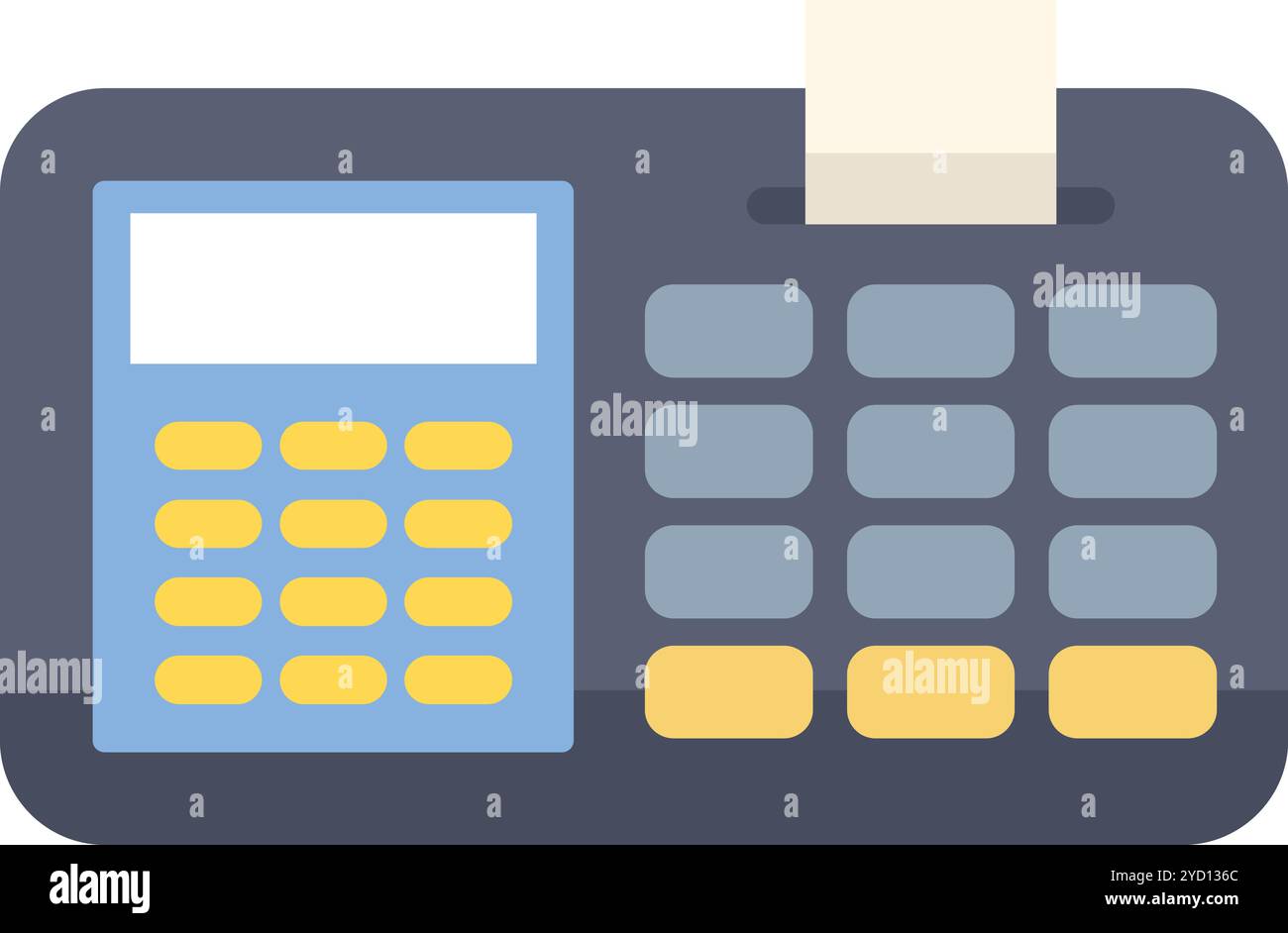 Electronic cash register with a paper receipt being printed from it ...