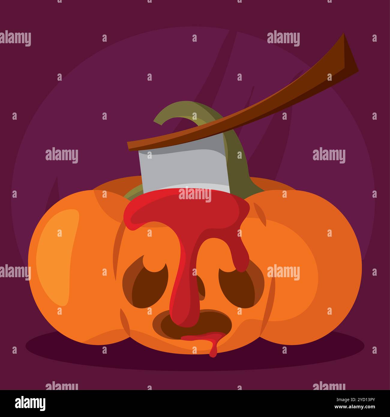 Pumpkin with axe Stock Vector Images - Alamy