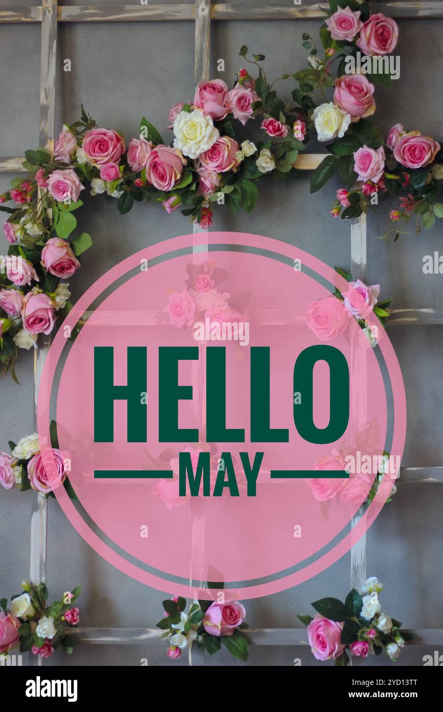 Banner hello may. Welcome picture. New month. Warm month. the month of ...