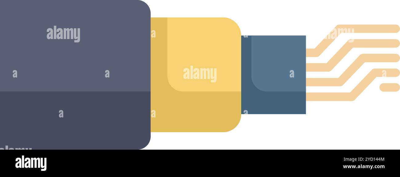Fiber optic cable transmitting a digital data signal, with wires ...
