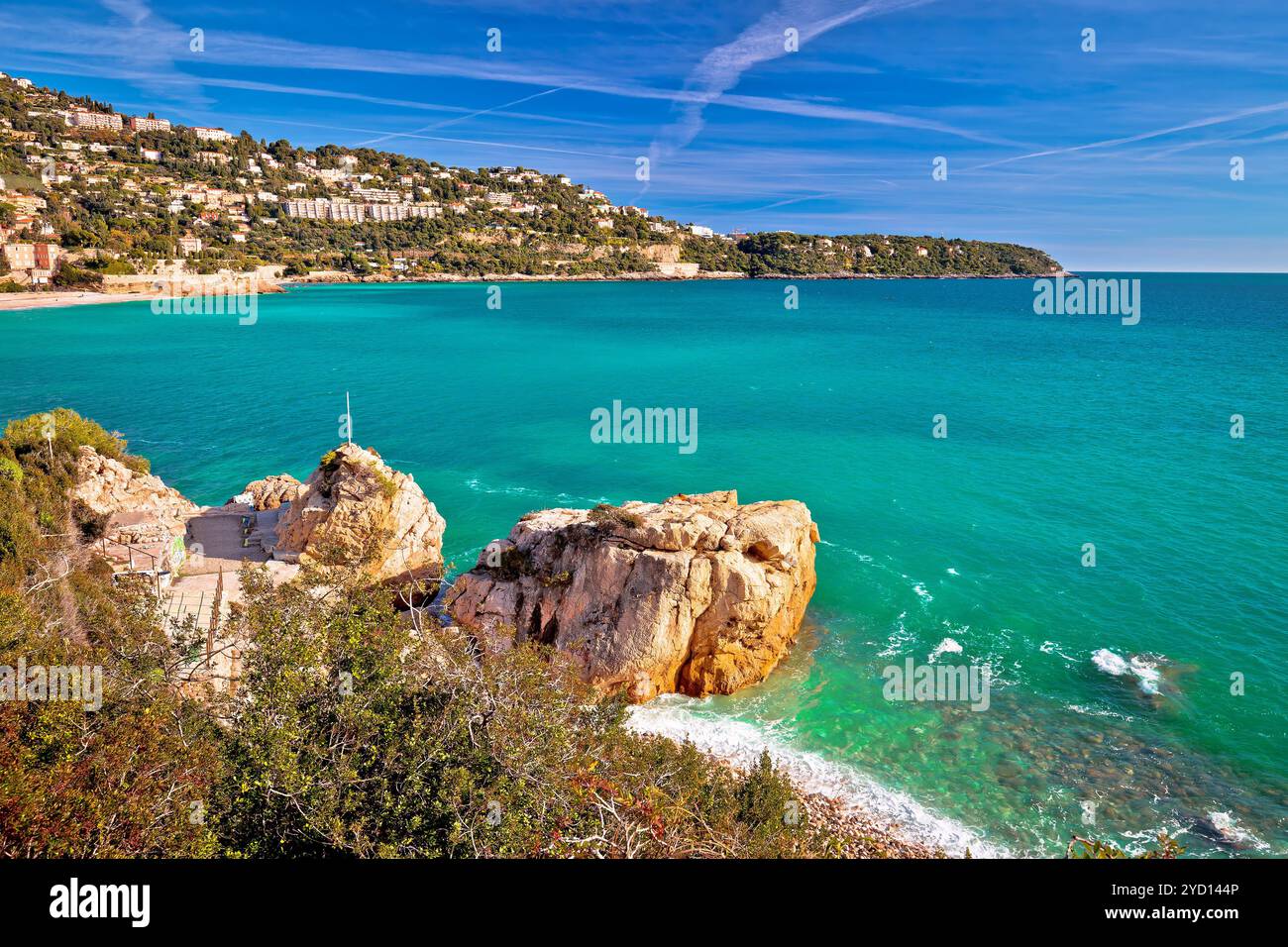 Cap Martin near Monaco Mediterranean coast view Stock Photo - Alamy