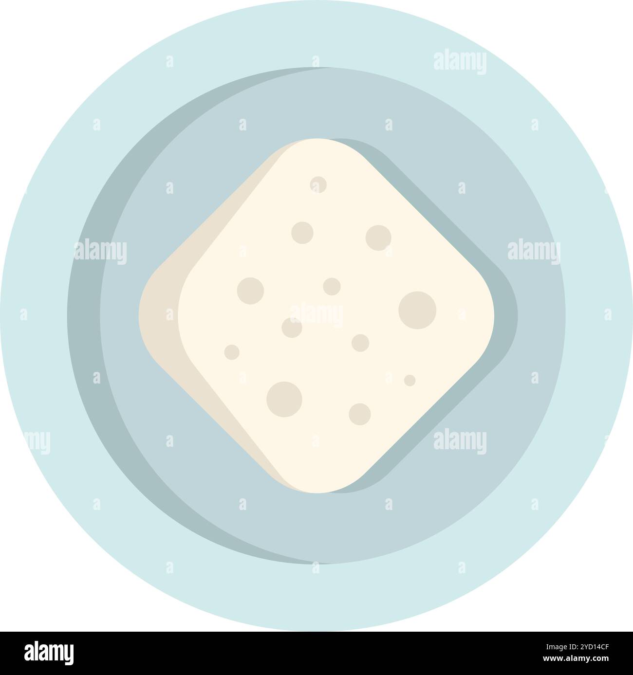 Minimalist illustration featuring a square slice of white bread on a ...