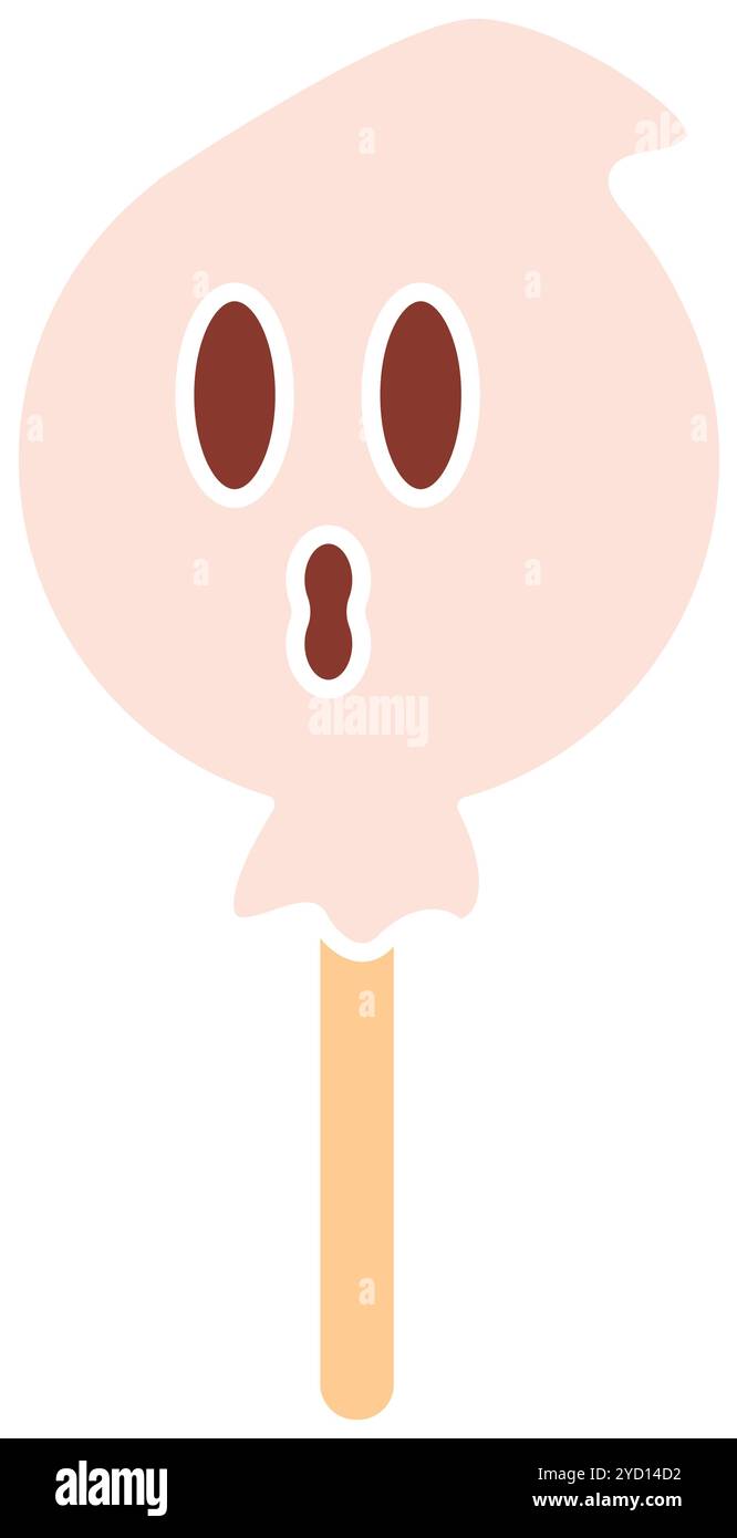 Ghost-shaped lollipop with spooky face for Halloween Vector Stock ...