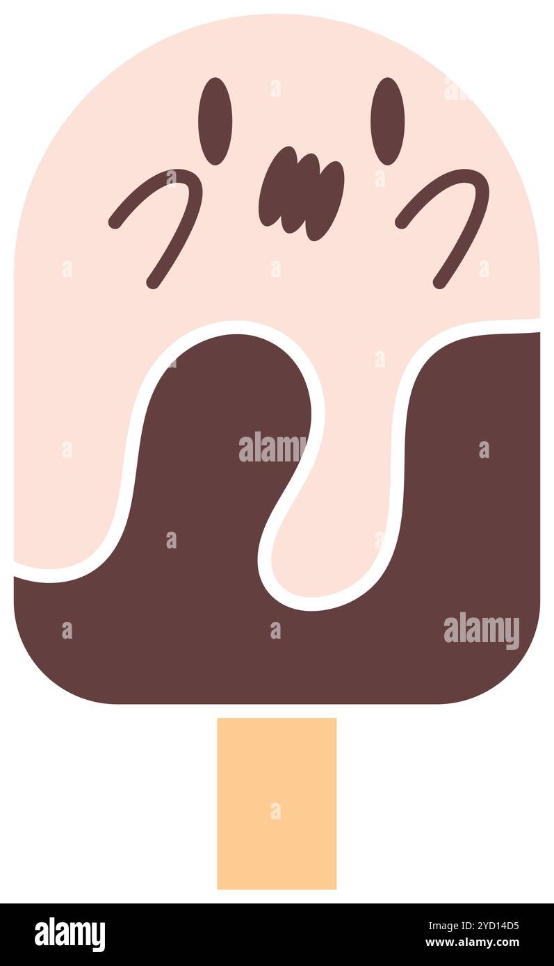 Ghost-shaped popsicle with chocolate dripping for Halloween Vector ...