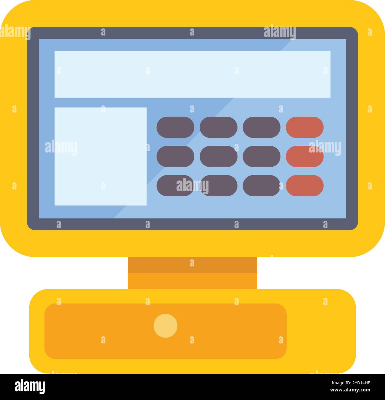 Electronic cash register with buttons and touch screen showing ...