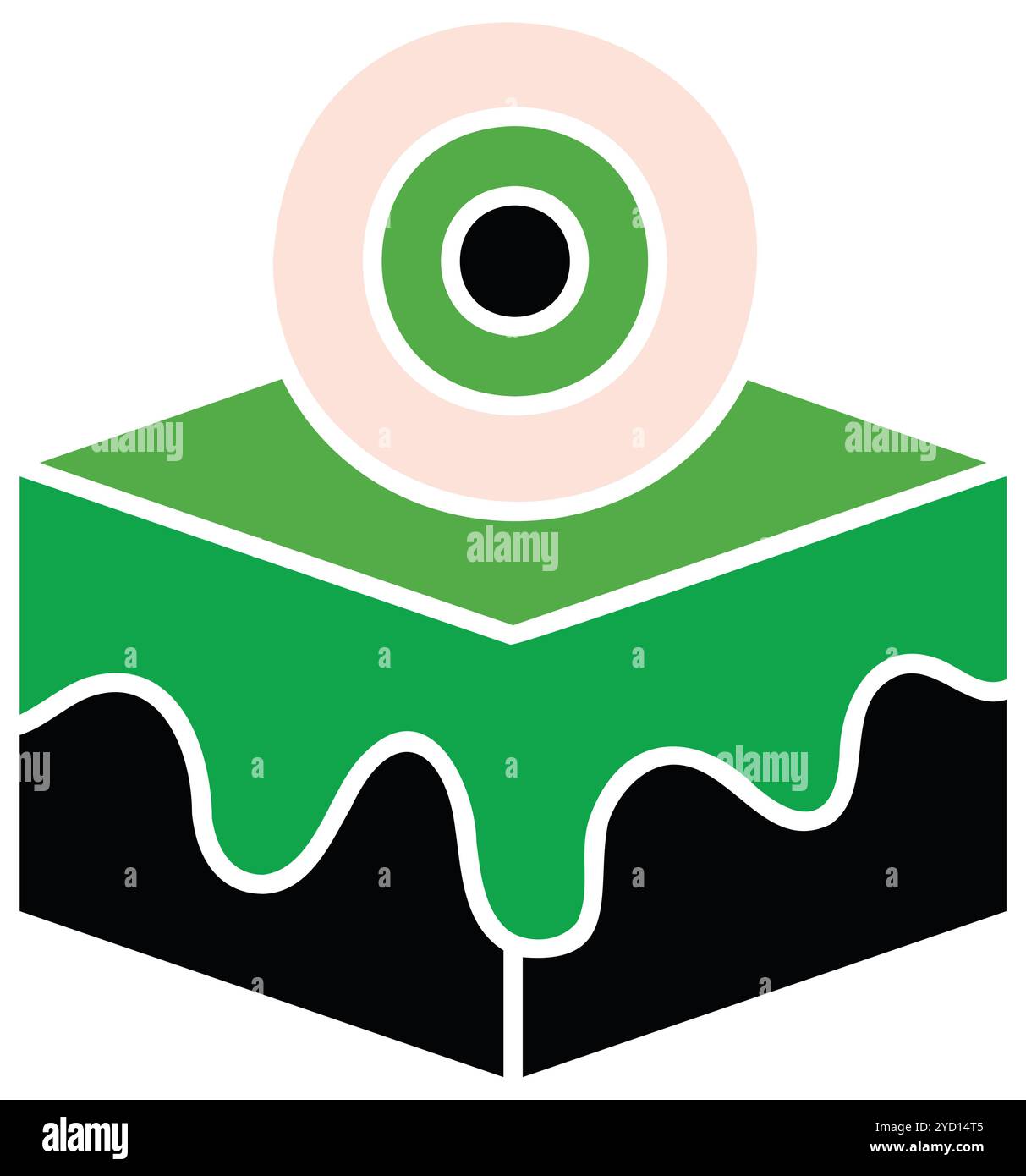 Green and black eyeball dessert with drippy icing for Halloween Vector ...