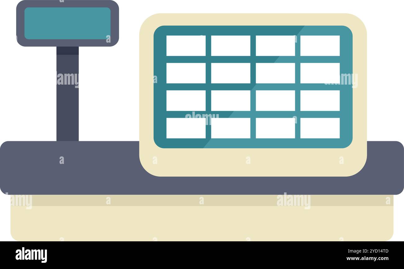 Electronic cash register is making a transaction with blank screen ...