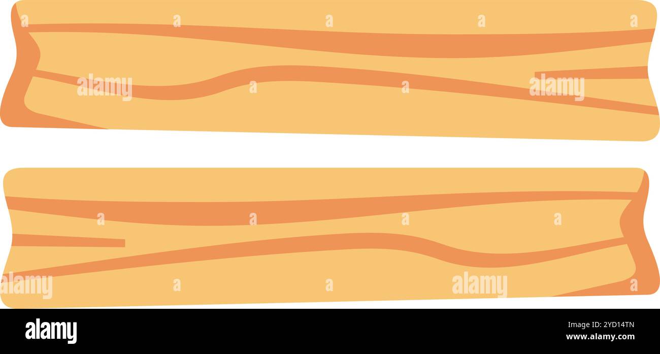 Two wooden planks lying horizontally, showing wood grain pattern ...