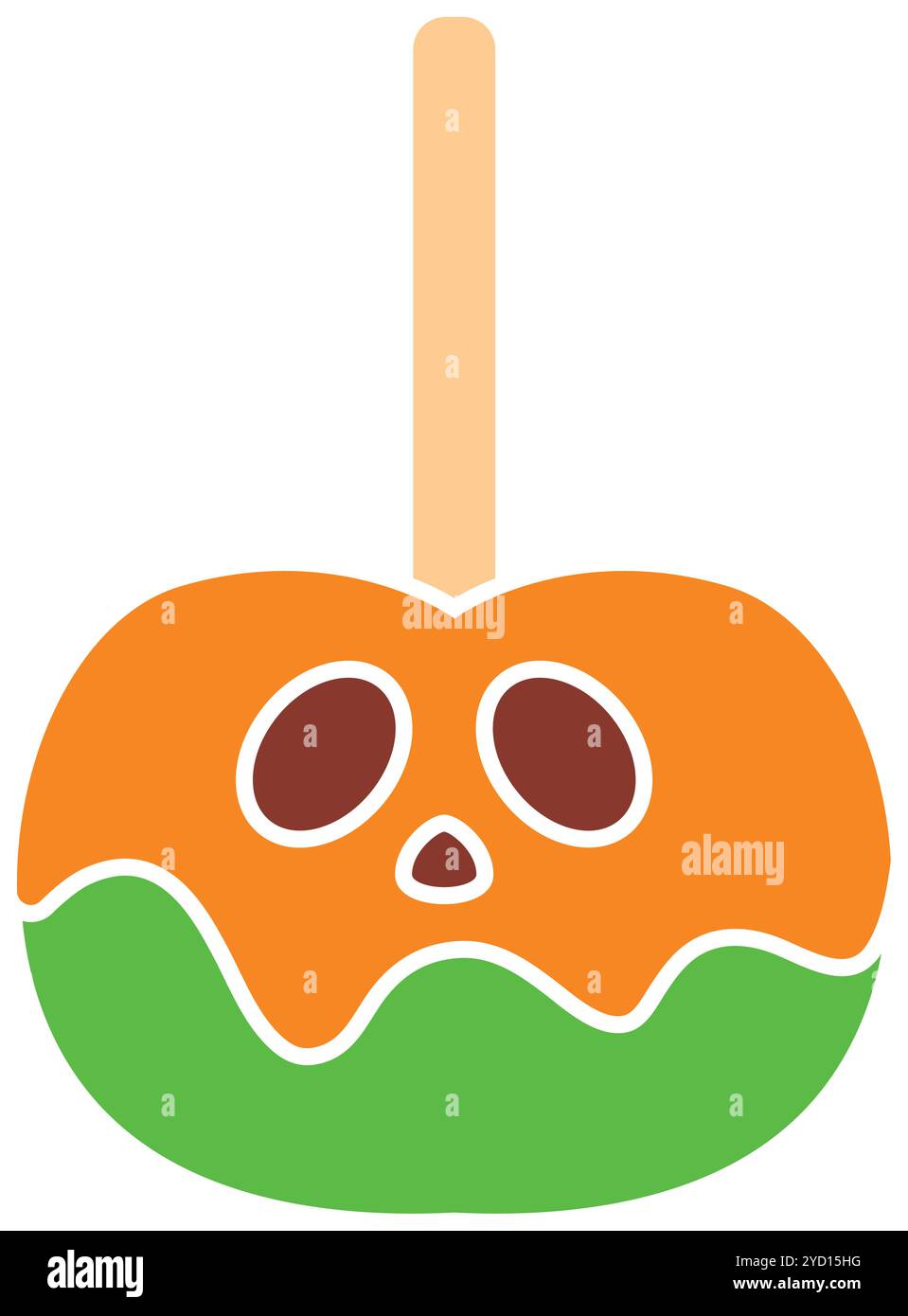 Caramel apple with spooky skull face for Halloween Vector Stock Vector ...