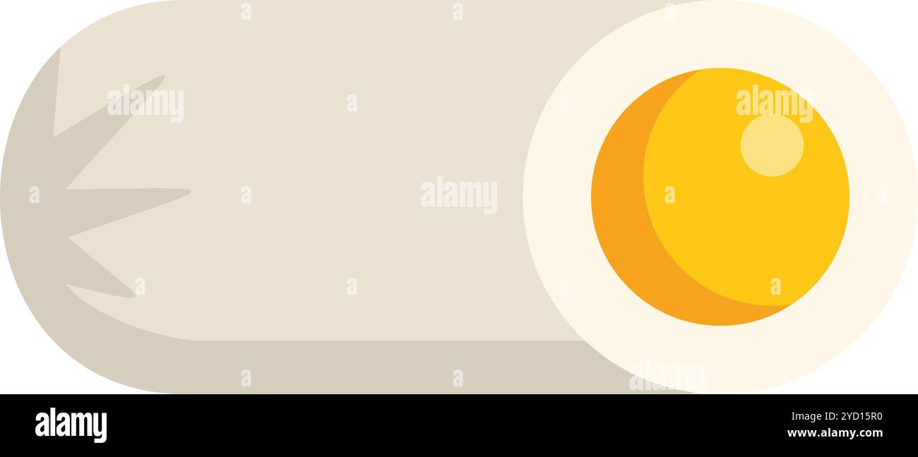 Egg roll showing yolk cooking process icon flat isolated Stock Vector ...