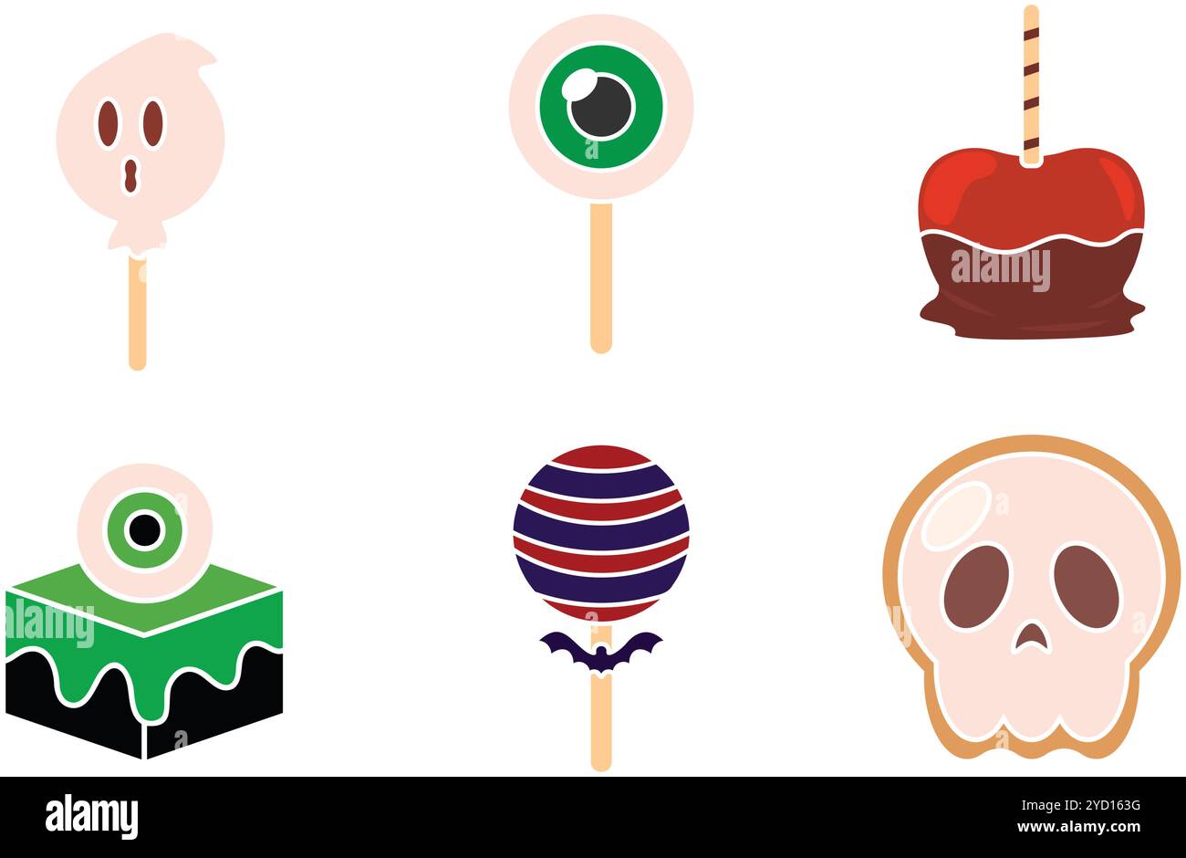 Halloween candy icons collection with spooky sweets Vector Stock Vector ...