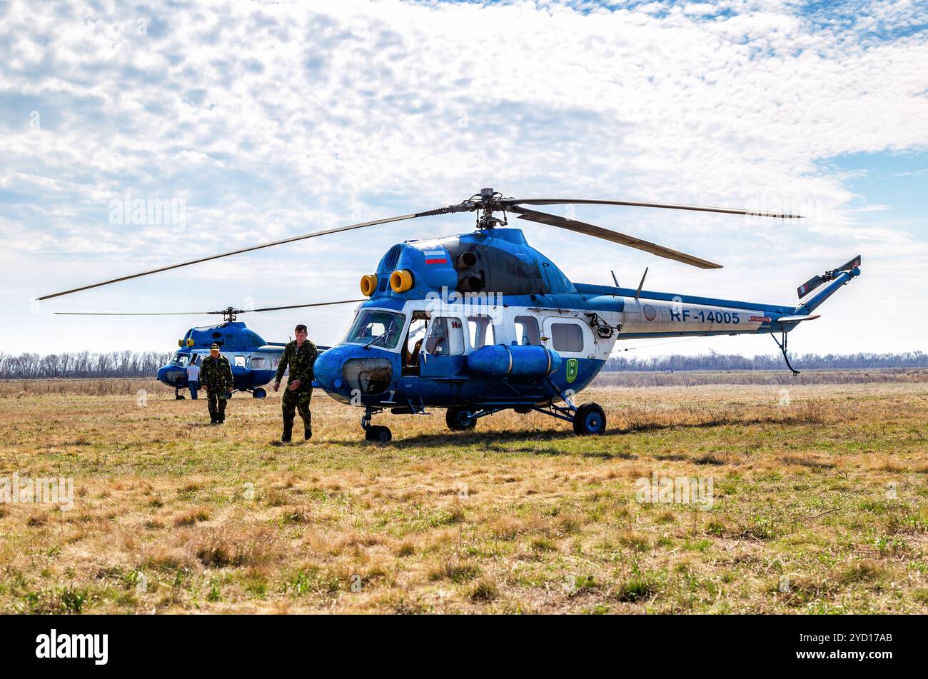 Russian Air Force Mi-2 helicopter at an field aerodrome Stock Photo - Alamy