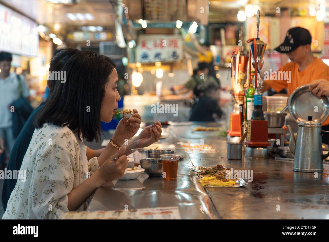 Taipei, Taiwan - October 10th 2019: Enjoying a delightful meal at a ...