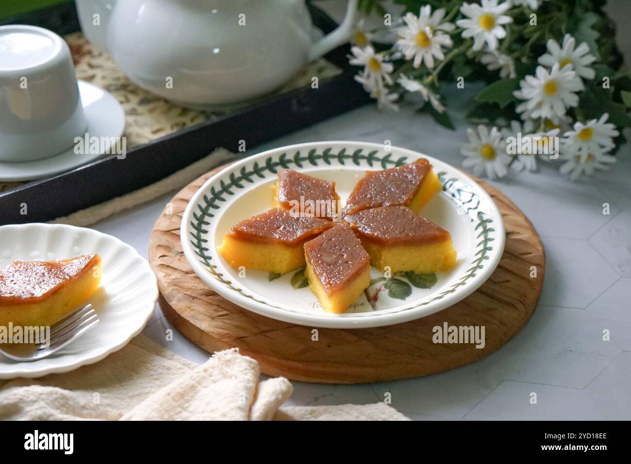 Kuih Talam Suji, a traditional Malaysian cake for breakfast or ...