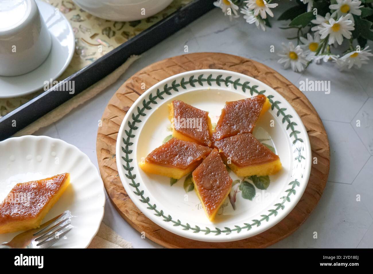 Kuih Talam Suji, a traditional Malaysian cake for breakfast or ...