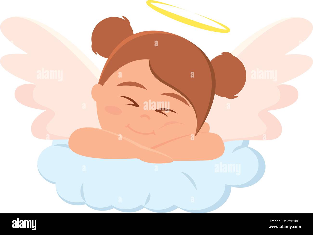 Cute angel with halo flying among clouds Stock Vector Image & Art - Alamy
