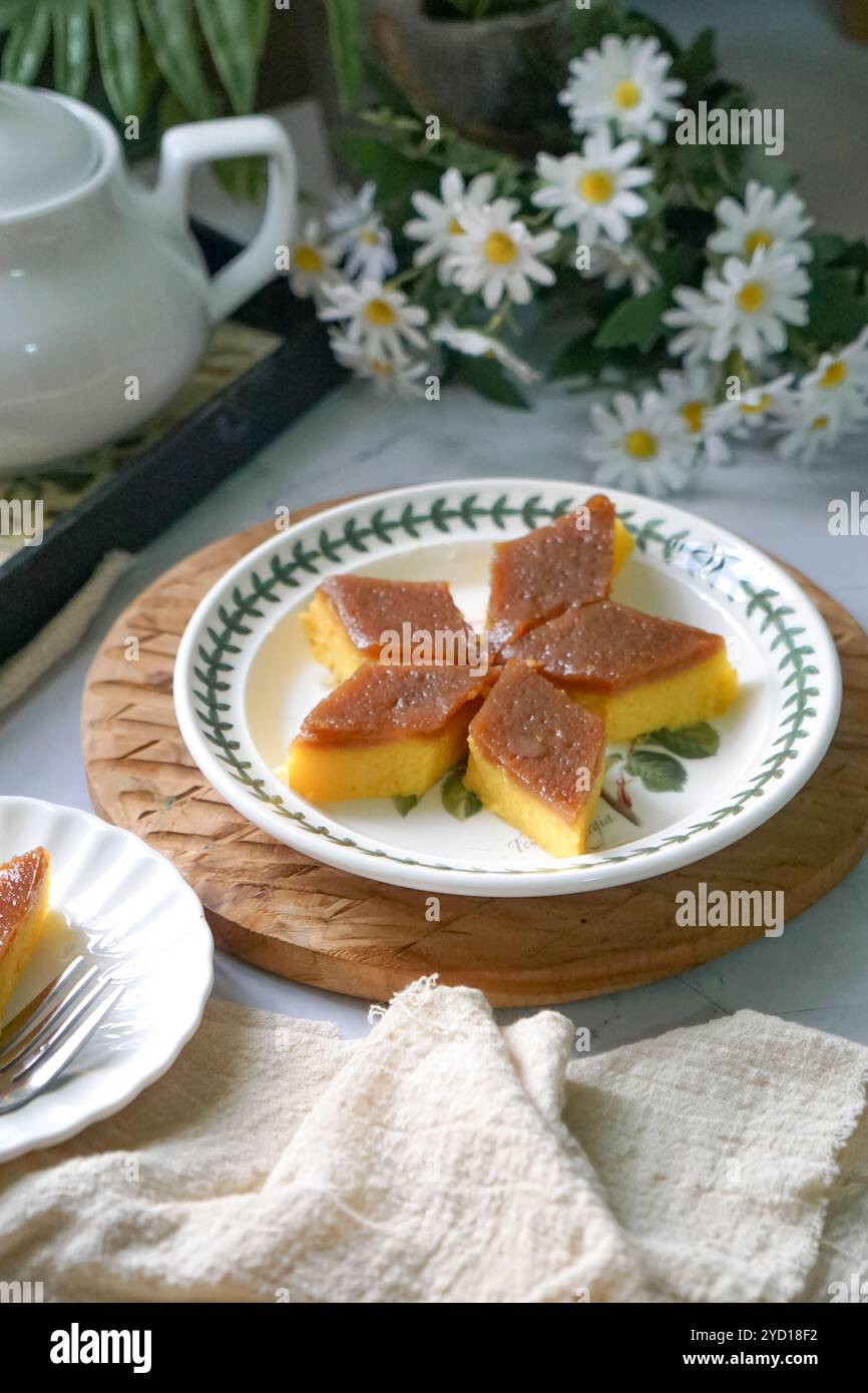 Kuih Talam Suji, a traditional Malaysian cake for breakfast or ...