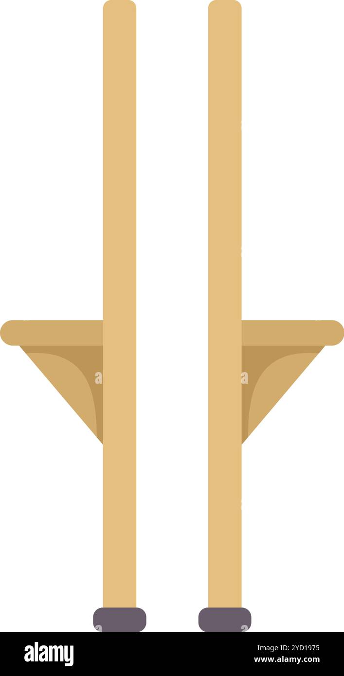 Cartoon wooden stilts standing upright isolated on white background ...