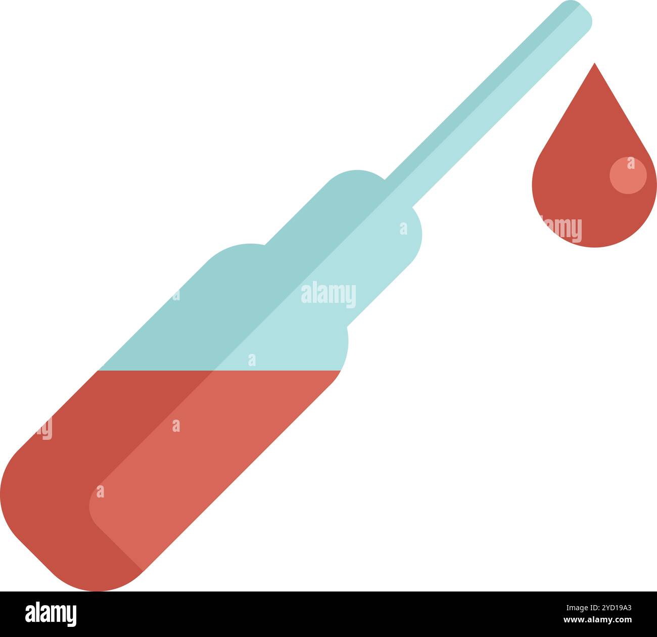 Blood test tube with a drop of blood falling from it, representing a ...